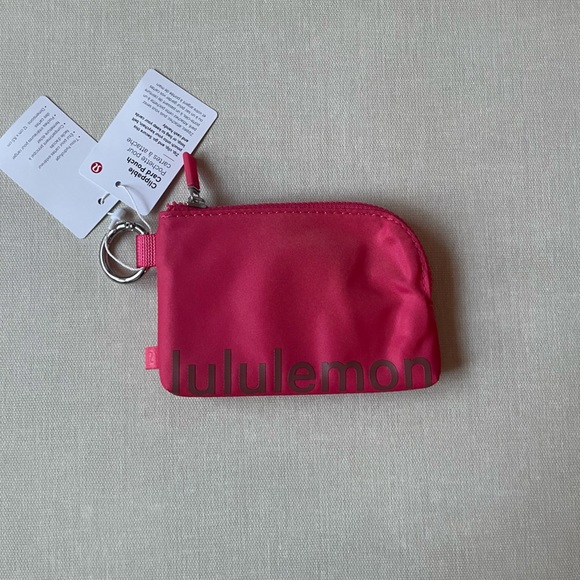 lululemon athletica | Bags | Lululemon Clippable Card Pouch Glaze Pink ...